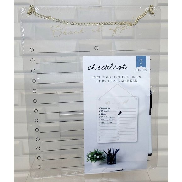 Horizon | Office | Clear Acrylic Hanging Dry Erase Checklist Planner ...
